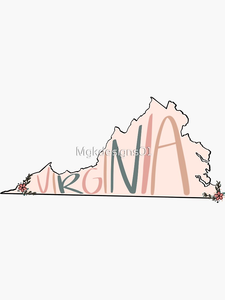"Cute floral boho virginia" Sticker for Sale by Mgkdesigns01 | Redbubble