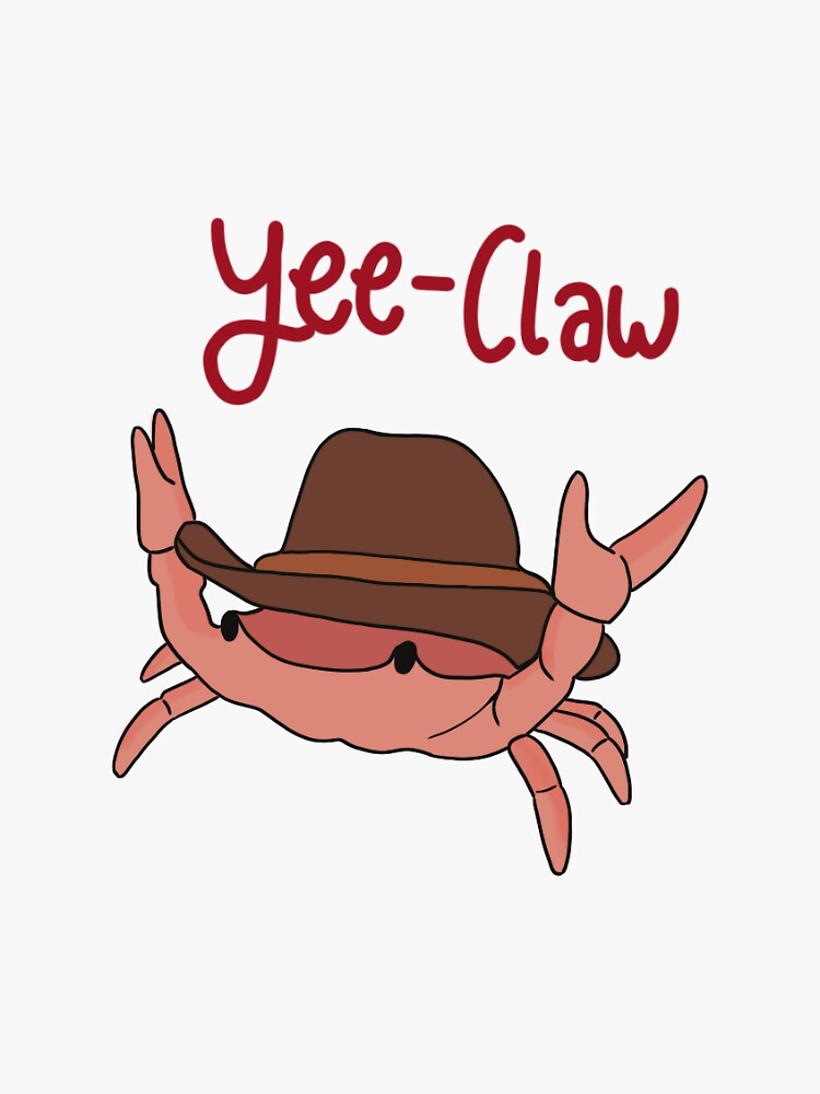 "Yeehaw crab " Sticker for Sale by jazz-matazz | Redbubble