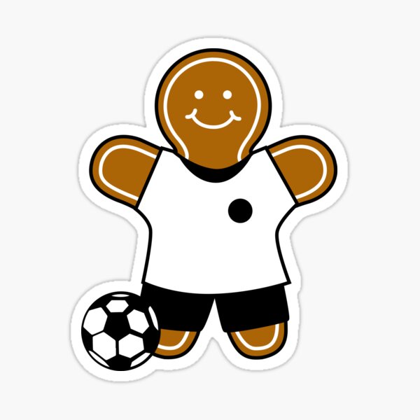"Gingerbread man soccer" Sticker for Sale by Kritzel-Claudi | Redbubble
