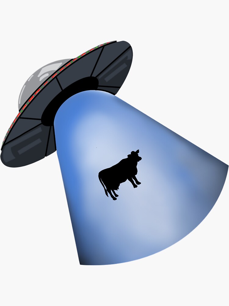 "UFO Alien Cow Drawing" Sticker for Sale by corinnepowell | Redbubble