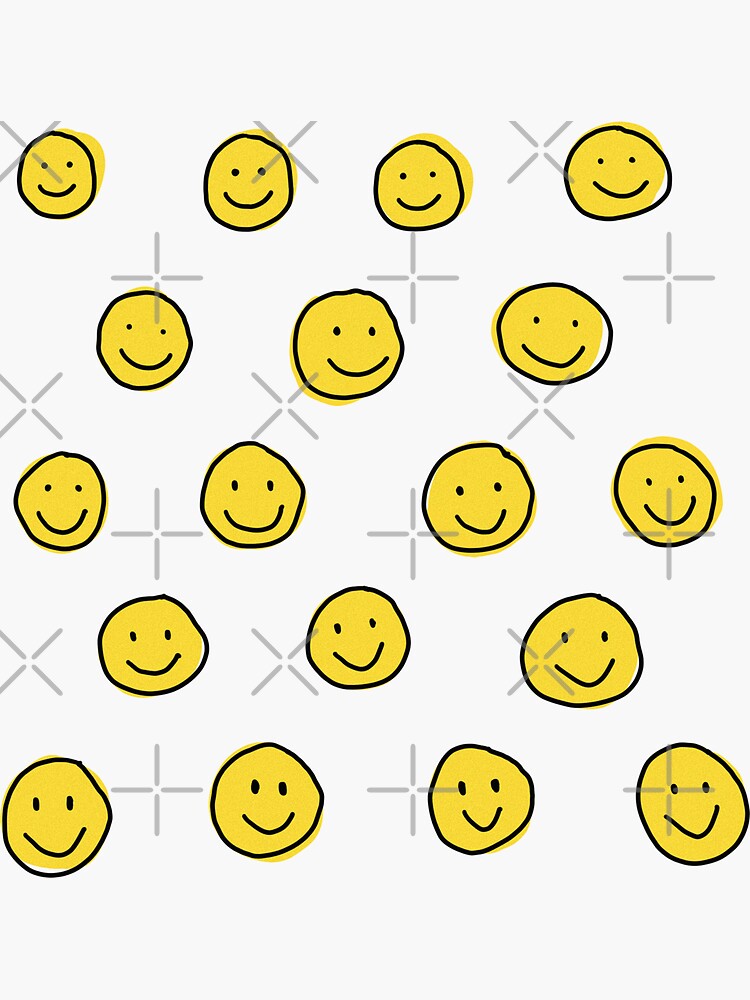 "Smiley Face Abstract Print" Sticker for Sale by HannahBlaze | Redbubble