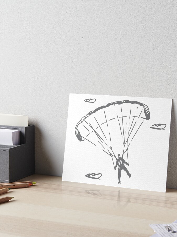 "Skydiver hand drawn - Skydiving" Art Board Print for Sale by vicobu ...