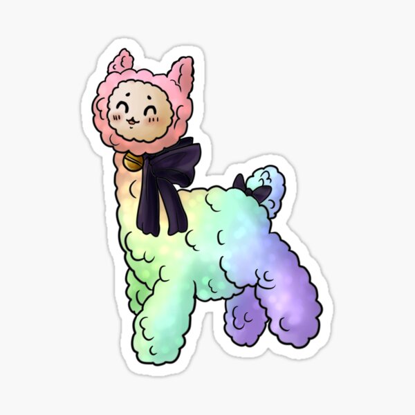 "Rainbow Alpaca" Sticker by KrissySempai | Redbubble