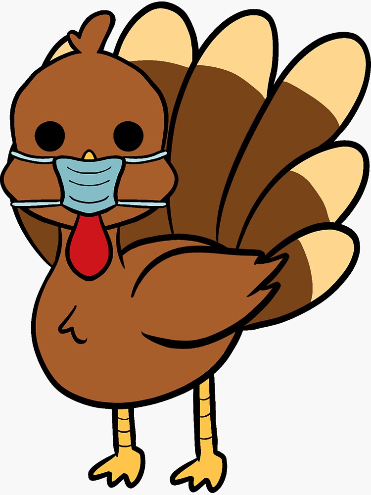 "Turkey with Face Mask" Sticker for Sale by duteously | Redbubble