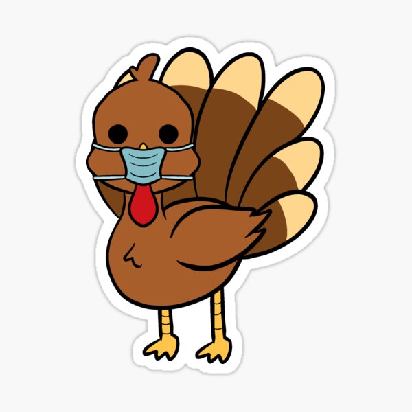 "Turkey with Face Mask" Sticker for Sale by duteously | Redbubble