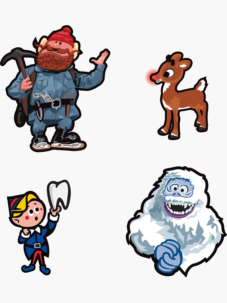 "Rudolph and Friends" Sticker for Sale by JohnBealDesign | Redbubble