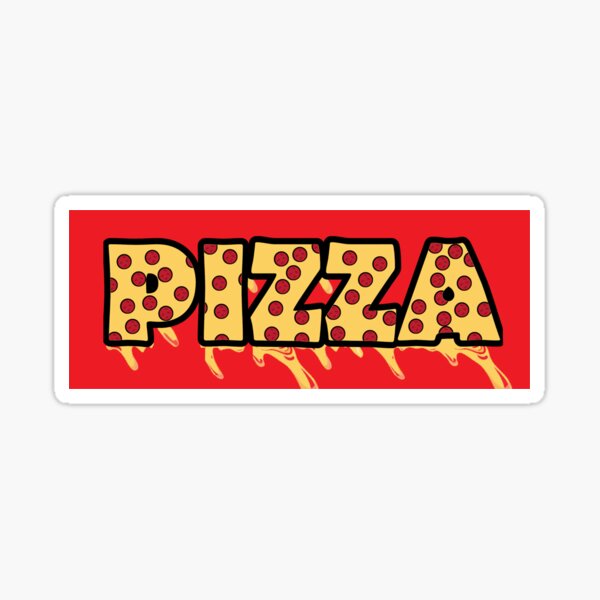 "Pizza text logo" Sticker for Sale by Hauberta1 | Redbubble