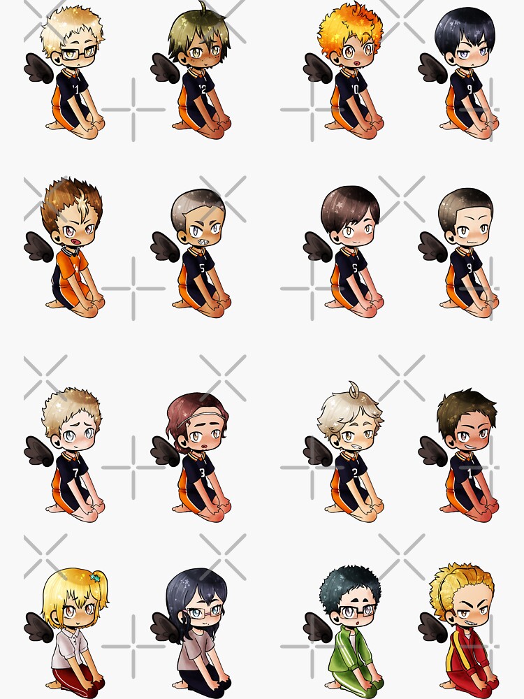 "Chibi - Haikyuu Karasuno" Sticker for Sale by liecross | Redbubble