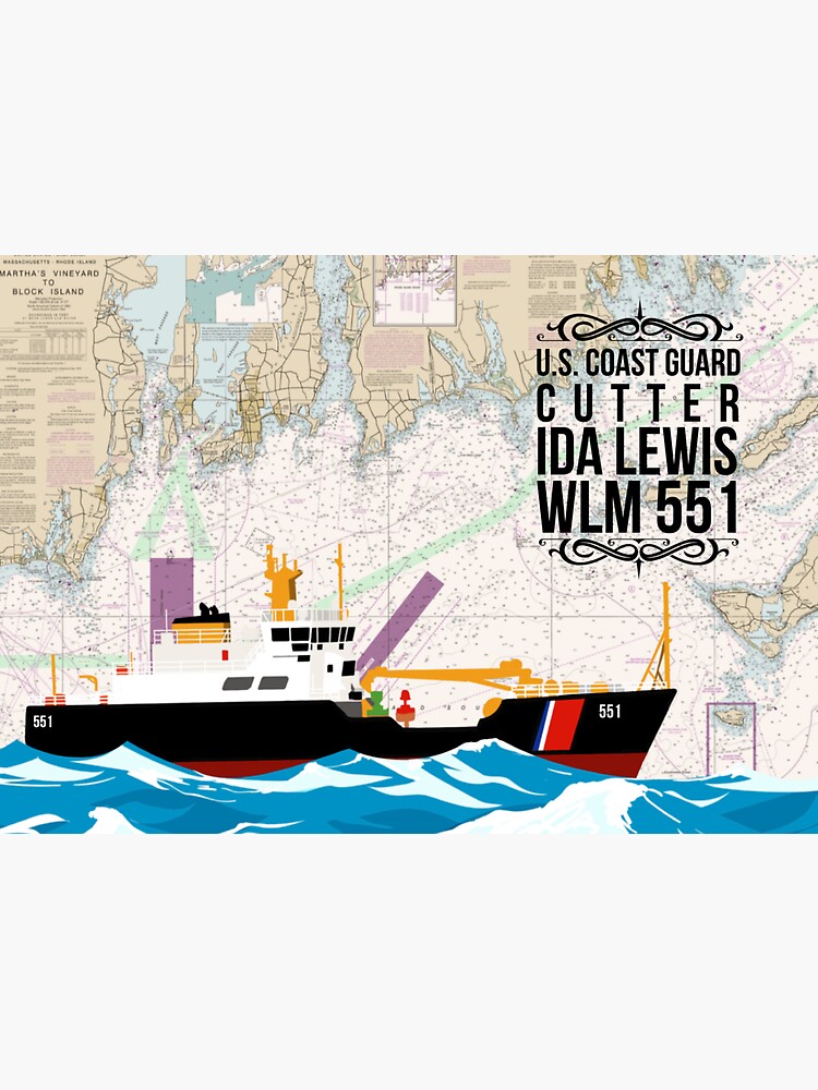 "Chart Art - Coast Guard Cutter Ida Lewis" Sticker for Sale by ...