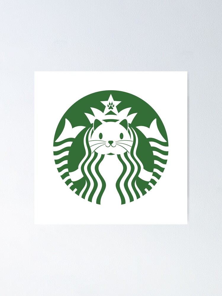 "Starbucks Cat" Poster for Sale by emotionpotion | Redbubble