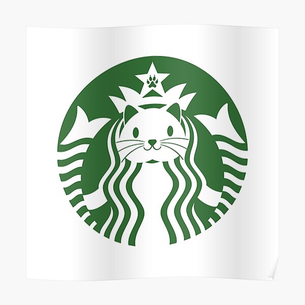 "Starbucks Cat" Poster for Sale by emotionpotion | Redbubble