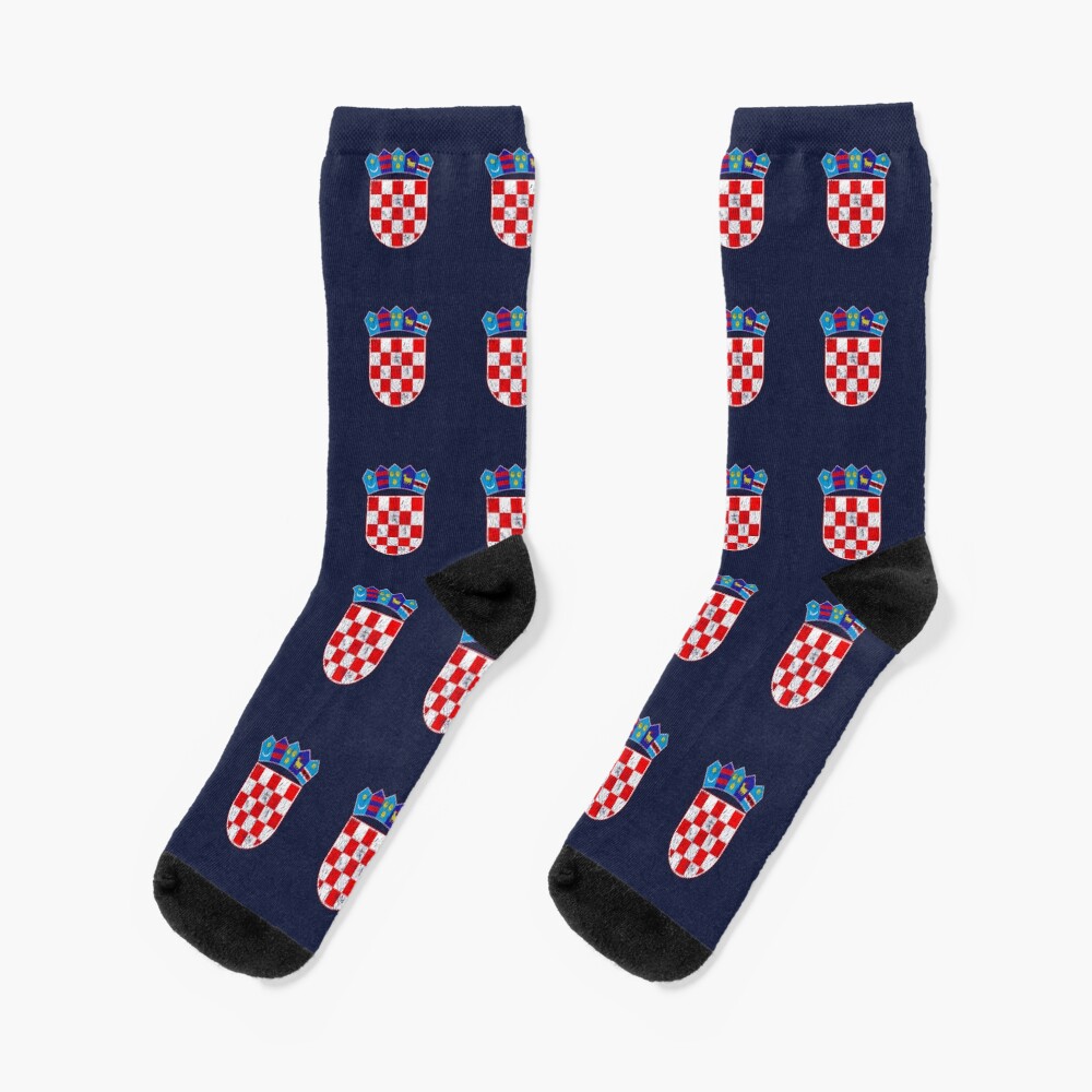 "Vintage Croatia Croatian Flag - Hrvatska Sahovnica" Socks for Sale by ...