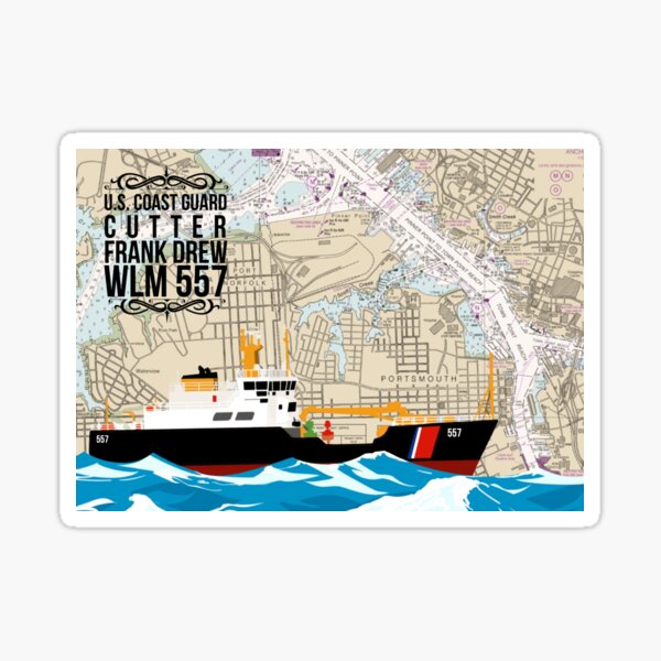 "Chart Art - Coast Guard Cutter Frank Drew" Sticker for Sale by ...