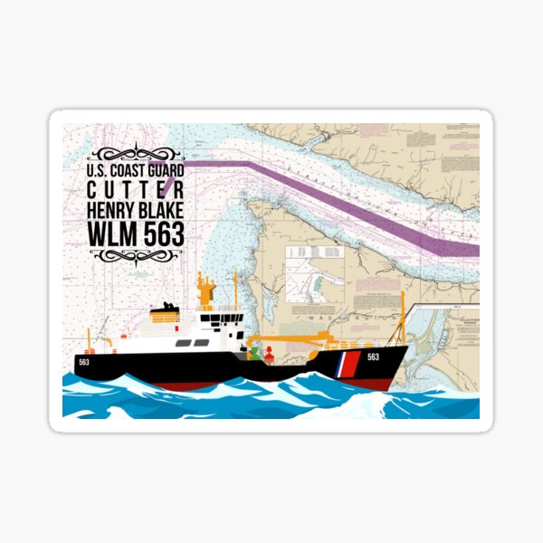 "Chart Art - Coast Guard Cutter Henry Blake" Sticker for Sale by ...