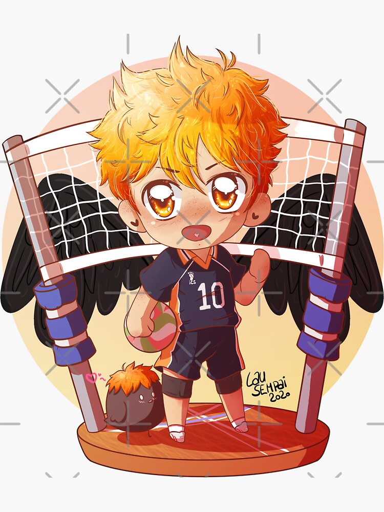 "Hinata Shouyou Chibi - Karasuno Haikyuu" Sticker by liecross | Redbubble