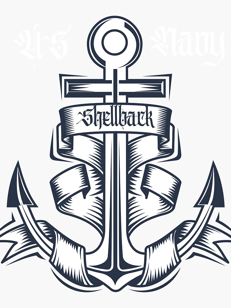 "Proud Navy Veteran Us Navy Salty Shellback Anchor" Sticker for Sale by ...