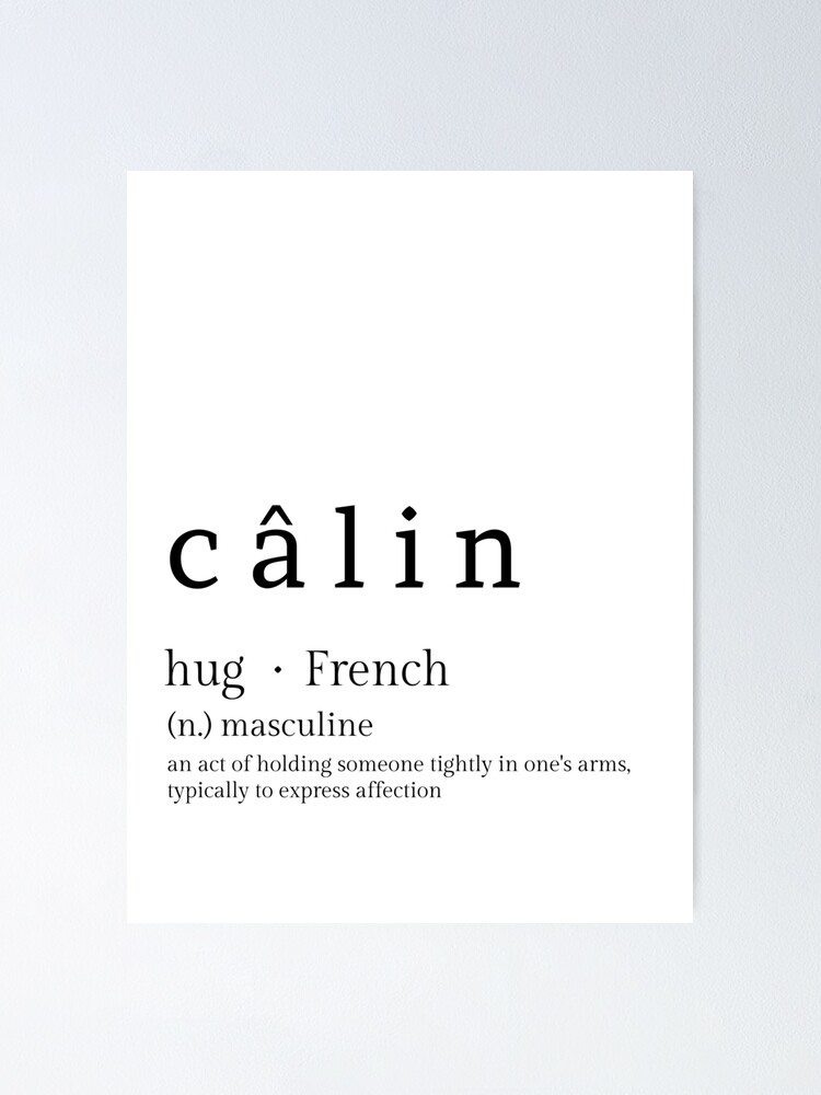 "câlin - hug - french word aesthetic " Poster by AHeyerDesigns | Redbubble