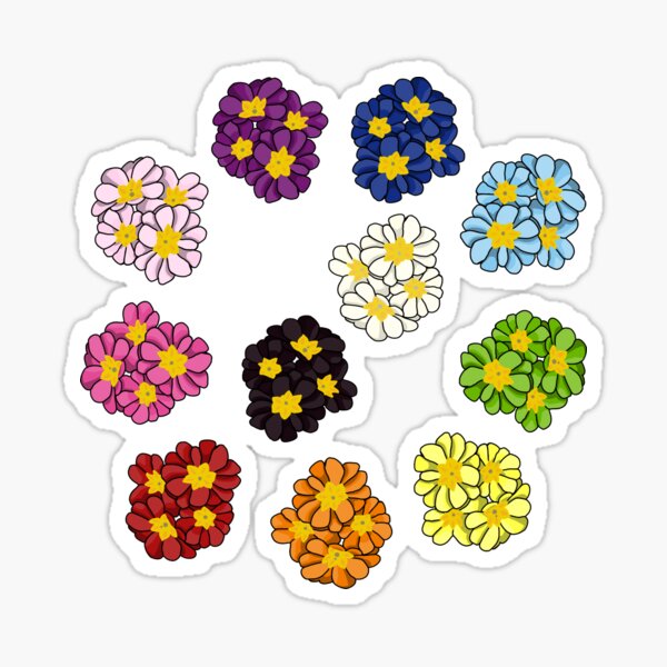 "Colorful Rainbow Primrose" Sticker by sunbeeart | Redbubble