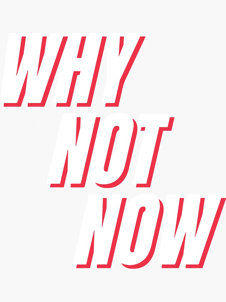 "" WHY NOT NOW "" Sticker for Sale by isthaqul | Redbubble
