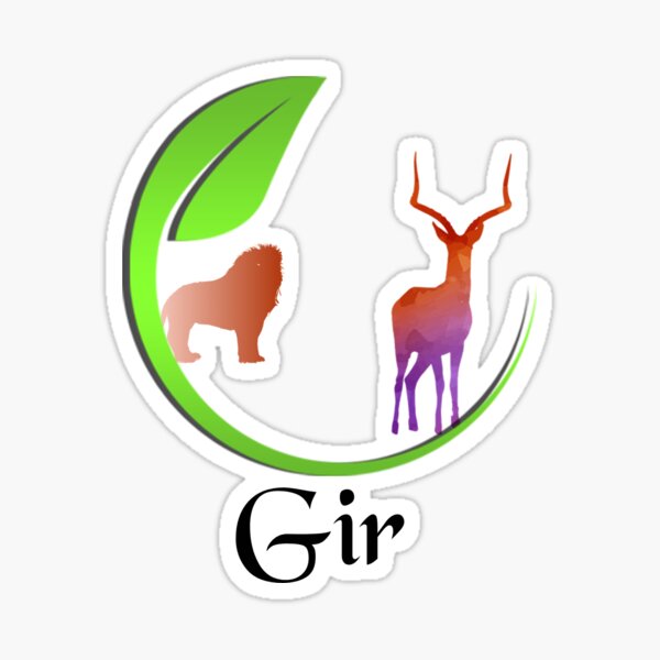 "Gir design for redbubble" Sticker for Sale by Sachinesvaniya | Redbubble