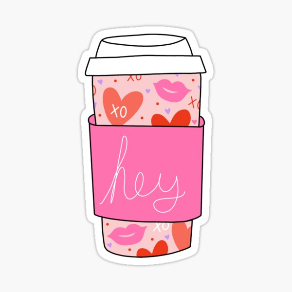 "pink hey mug" Sticker for Sale by hannahmelnick | Redbubble