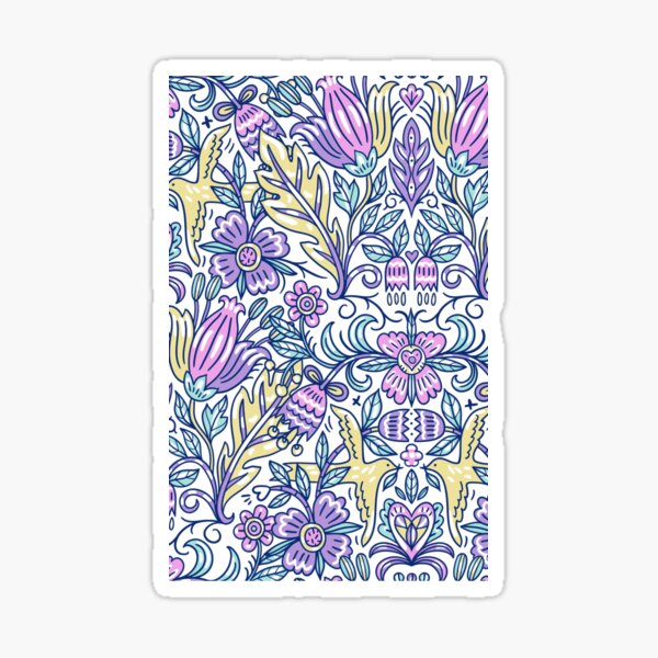"Flower vane pattern of vivid color " Sticker by Rajzone | Redbubble