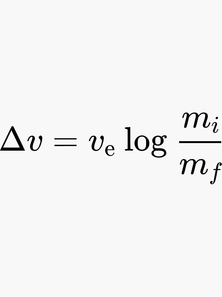 "Rocket Equation" Sticker by LoganBlade | Redbubble