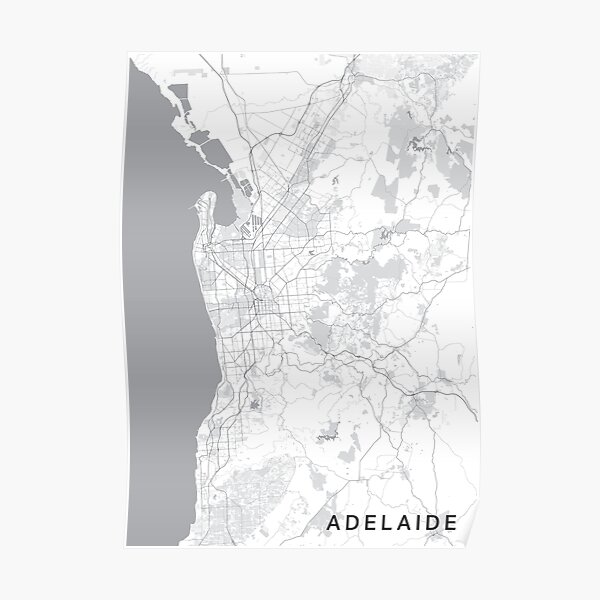 "Adelaide Map" Poster by jamesfrolow | Redbubble