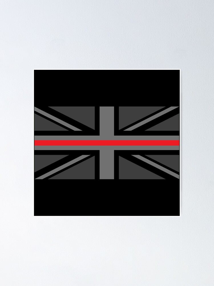 "Thin Red Line UK Fire Service Fire Brigade Fireman Firefighter" Poster ...