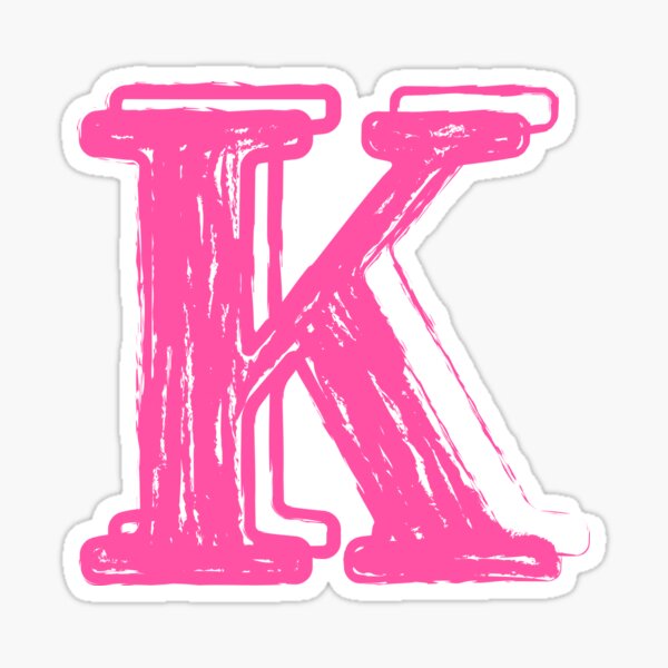 "Pink Letter K Sticker" Sticker for Sale by TyronMorgan | Redbubble