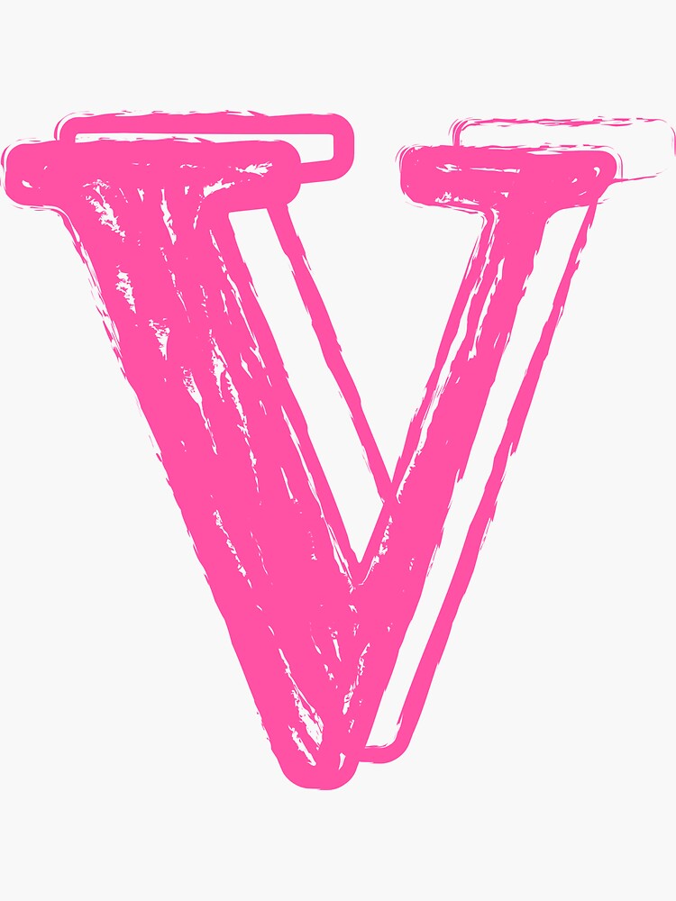 "Pink Letter V Sticker" Sticker for Sale by TyronMorgan | Redbubble