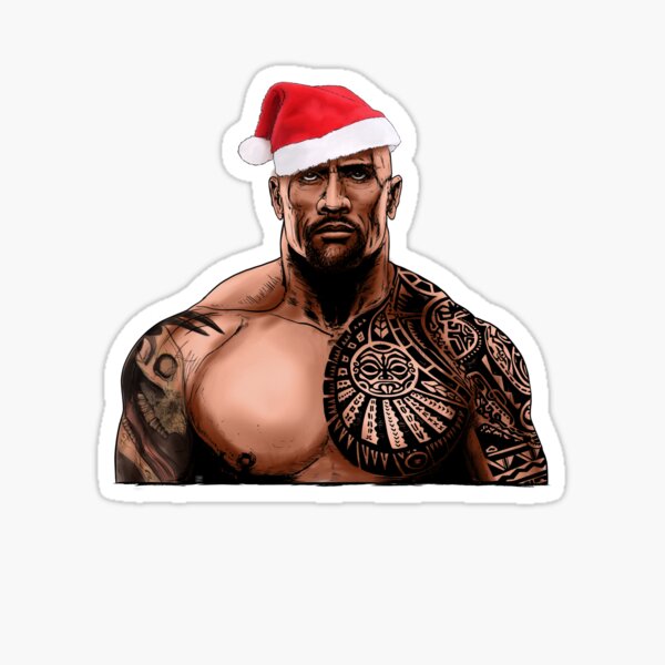 "Dwayne johnson santa" Sticker for Sale by sandarmi | Redbubble