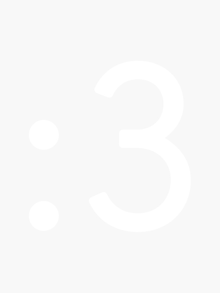 ":3 cat face emoticon " Sticker for Sale by FenrirPrint | Redbubble