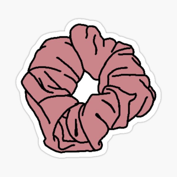 "Aesthetic Pink Scrunchie Sticker" Sticker by BobaBubbles | Redbubble