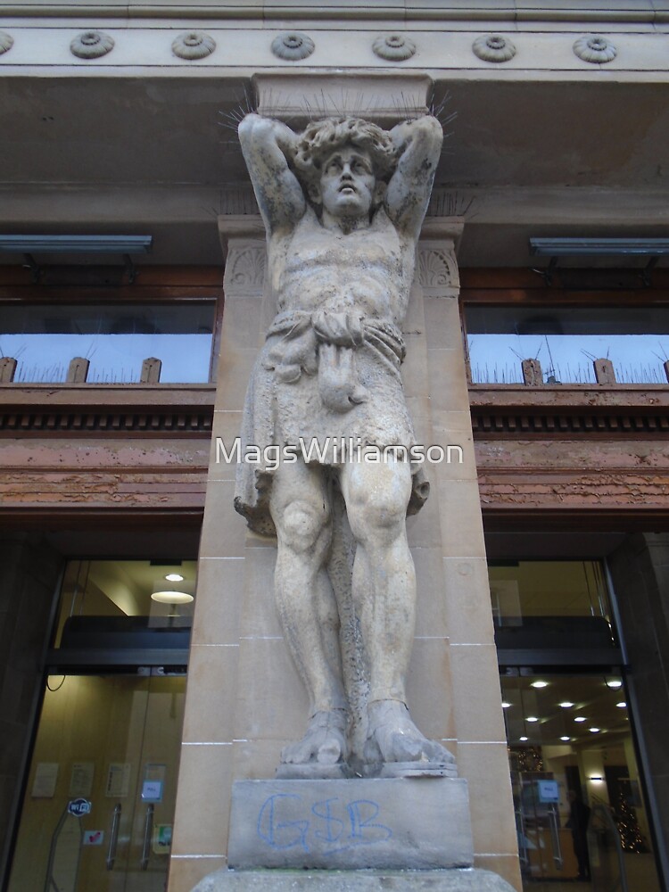 "Entrance Statue (1), Mitchell Library, Glasgow" Sticker for Sale by ...