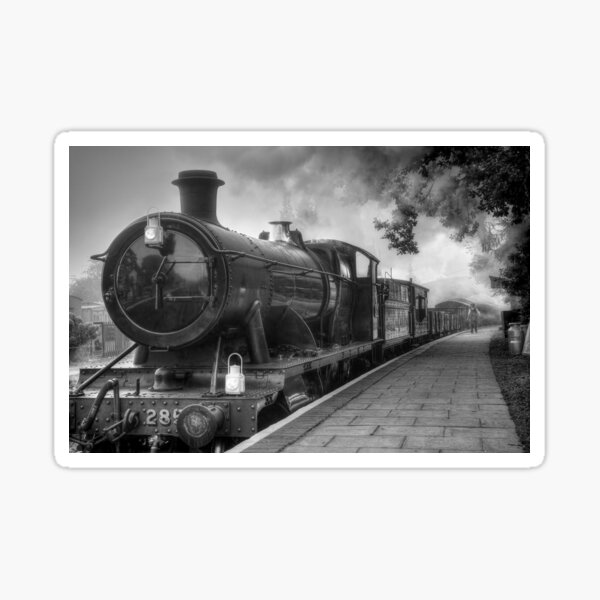 "GWR Goods Train - Black and White" Sticker for Sale by SteveHClark ...