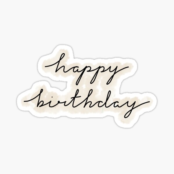 "Cream Happy Birthday " Sticker for Sale by -crafty-cat- | Redbubble