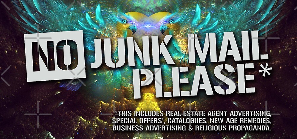 "No Junk Mail Please - Sticker" by Manafold | Redbubble