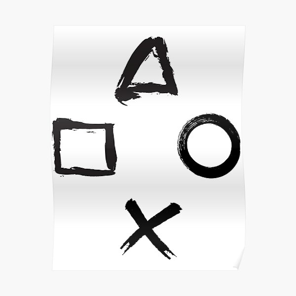 Póster «Playstation X Cuadrado Círculo Triángulo jugadores PS4 PS5» de ...