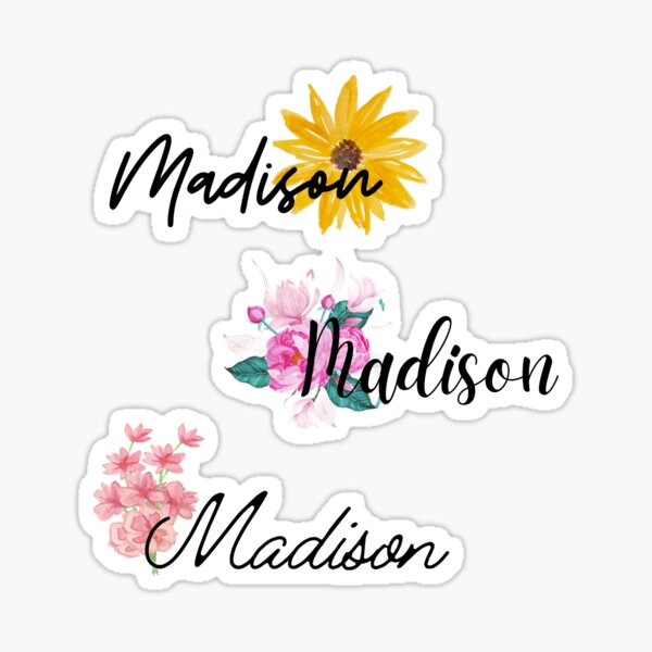 "Madison name" Sticker for Sale by Nyanko-Sempai | Redbubble