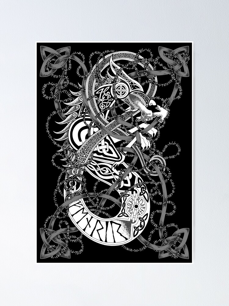 "Fenrir nordische Mythologie - Wolf" Poster von MythicComicsArt | Redbubble