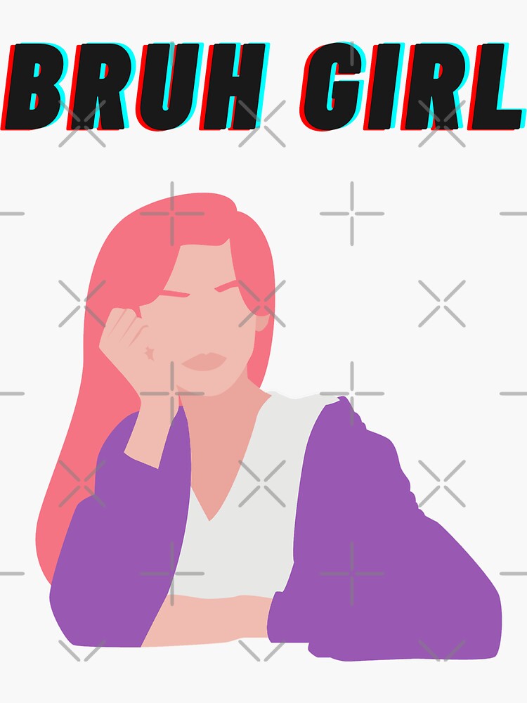 "Bruh Girl In Yellow" Sticker by LuckyKermit | Redbubble
