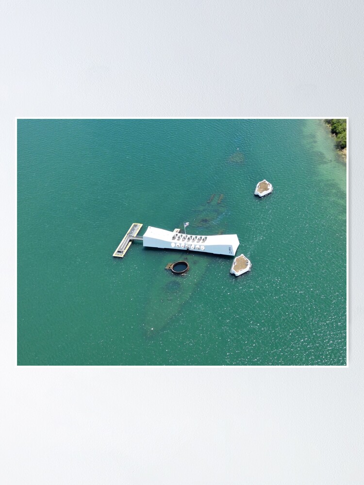 "Aerial Shot Front USS Arizona Memorial" Poster by OBKDesigns | Redbubble