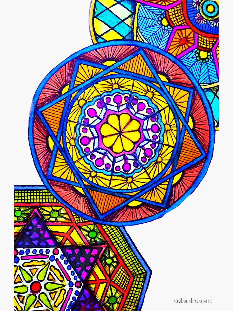 "Mandala traditional yet funky artwork" Sticker by colordroolart ...