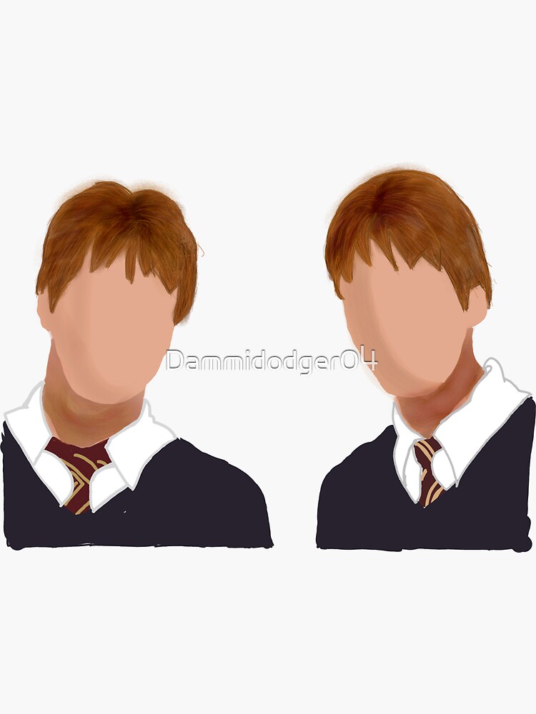 "Fred and George weasley twins" Sticker by Dammidodger04 | Redbubble