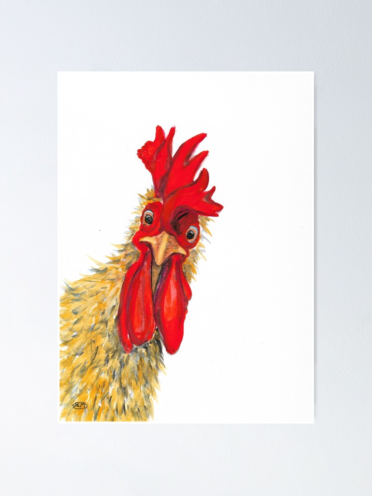 "Rooster being Cocky" Poster by Marjansart | Redbubble