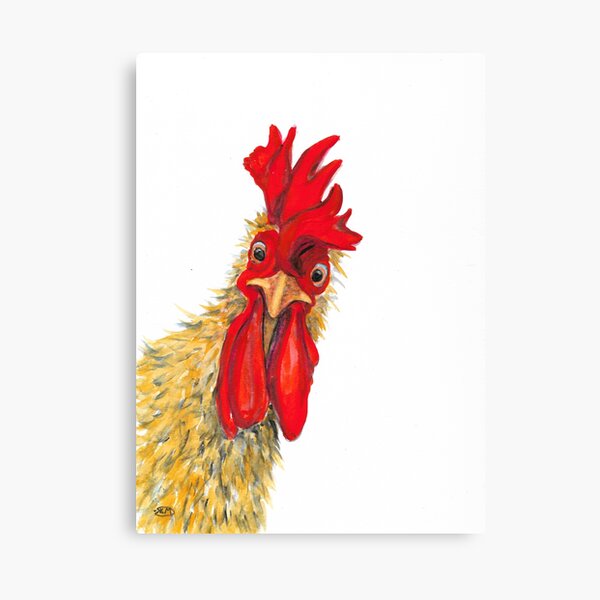 "Rooster being Cocky" Canvas Print for Sale by Marjansart | Redbubble
