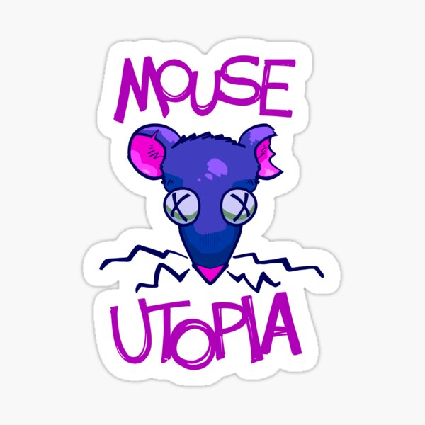 "MOUSE UTOPIA logo" Sticker for Sale by pixie-press | Redbubble