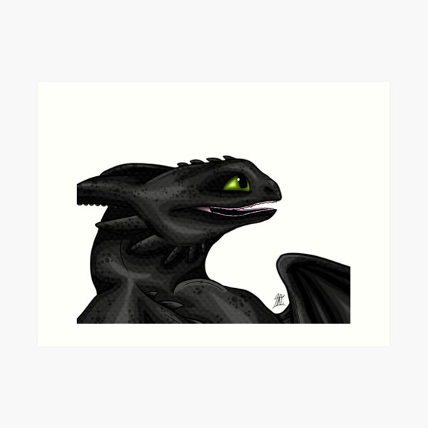"HTTYD Happy Toothless" Art Print for Sale by skylar-oneil | Redbubble
