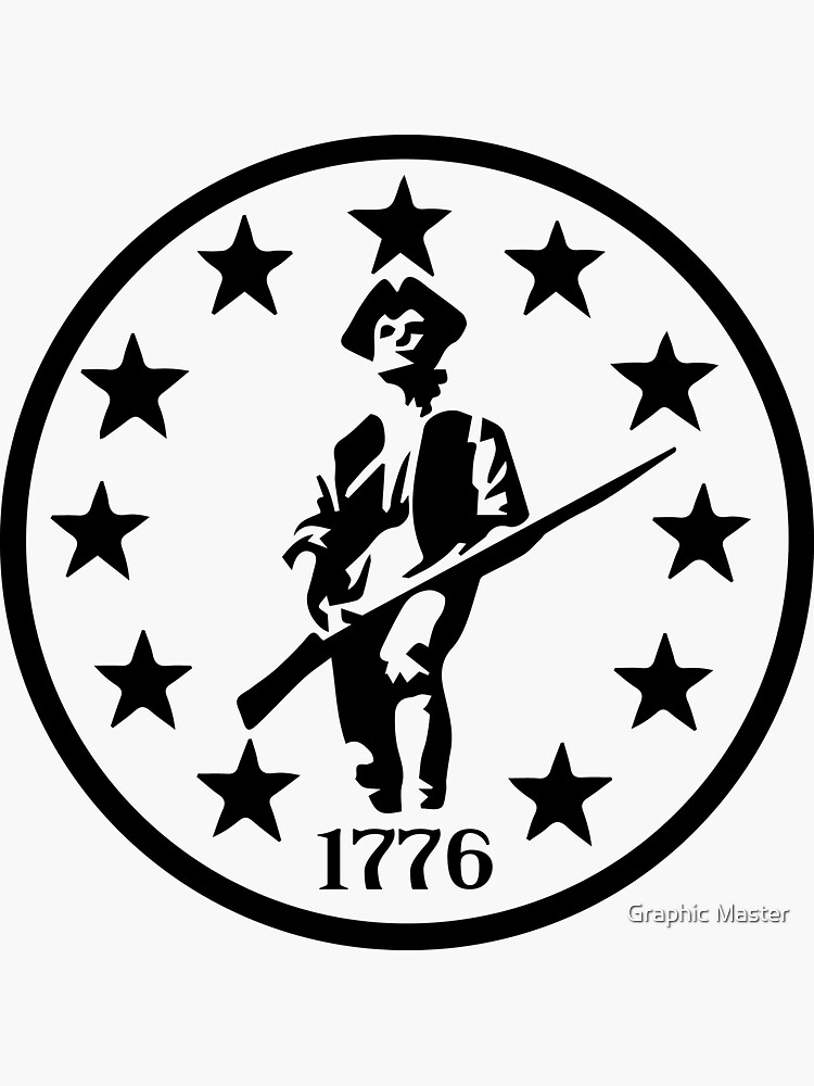 "Minuteman Patriot 1776 " Sticker by kzadro | Redbubble